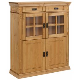 Highboard Home Affaire, B:112cm H:130cm T:39cm, beige, Wohnzimmer, Sideboards, "Vinales", Vitrine, Breite 112 cm
