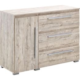 Kombikommode Home Affaire, B:127cm H:92cm T:50cm, beige, Holzwerkstoff, Kunststoff, Schlafzimmer, Sideboards, "Bali", mit Melamin-Oberfläche