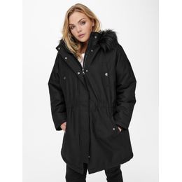 Only CARMAKOMA Damen Parka "CARIRENA PARKA COAT OTW", schwarz, Gr. S, unifarben, Web, Obermaterial: 100% Polyester, Jacken