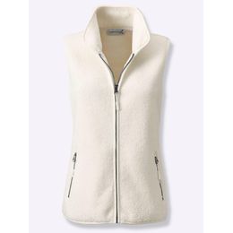 Fleeceweste Casual Looks, Damen, Gr. 50, beige (champagner), 100% Polyester, unifarben, Westen Fleeceweste