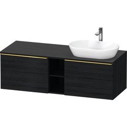 Duravit D-Neo Konsolenwaschtischunterbau wandh&auml;ngend Eiche Schwarz Matt 1400x550x459 mm - DE4950R341 DE4950R34160000