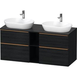 Duravit D-Neo Konsolenwaschtischunterbau wandh&auml;ngend Eiche Schwarz Matt 1400x550x664 mm - DE4970B041 DE4970B04160000
