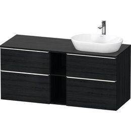 Duravit D-Neo Konsolenwaschtischunterbau wandh&auml;ngend Eiche Schwarz Matt 1400x550x664 mm - DE4970R101 DE4970R10160000