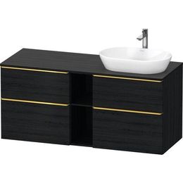 Duravit D-Neo Konsolenwaschtischunterbau wandh&auml;ngend Eiche Schwarz Matt 1400x550x664 mm - DE4970R341 DE4970R34160000