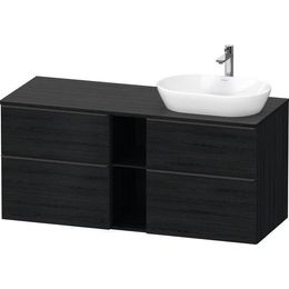 Duravit D-Neo Konsolenwaschtischunterbau wandh&auml;ngend Eiche Schwarz Matt 1400x550x664 mm - DE4970RBD1 DE4970RBD160000