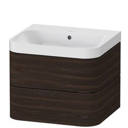 Duravit Happy D.2 Plus c-shaped Set wandh&auml;ngend Nussbaum geb&uuml;rstet Matt 575x490x480 mm - HP4345N6969 HP4345N6969