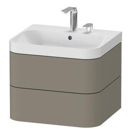 Duravit Happy D.2 Plus c-shaped Set wandh&auml;ngend Stein Grau Seidenmatt 575x490x480 mm - HP4345E9292 HP4345E9292