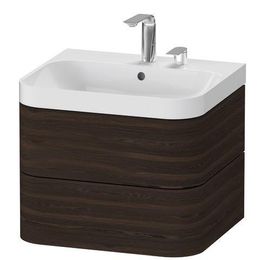 Duravit Happy D.2 Plus c-shaped Set wandh&auml;ngend Nussbaum geb&uuml;rstet Matt 575x490x480 mm - HP4345E6969 HP4345E6969