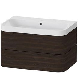Duravit Happy D.2 Plus c-shaped Set wandh&auml;ngend Nussbaum geb&uuml;rstet Matt 775x490x480 mm - HP4347N6969 HP4347N6969