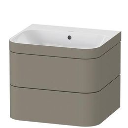 Duravit Happy D.2 Plus c-bonded Set wandh&auml;ngend Stein Grau Seidenmatt 575x490x480 mm - HP4635N9292 HP4635N9292