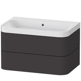 Duravit Happy D.2 Plus c-shaped Set wandh&auml;ngend Graphit Supermatt 775x490x480 mm - HP4347N8080 HP4347N8080