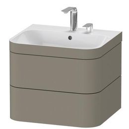 Duravit Happy D.2 Plus c-bonded Set wandh&auml;ngend Stein Grau Seidenmatt 575x490x480 mm - HP4635E9292 HP4635E9292