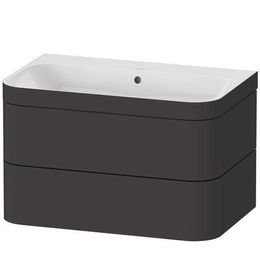 Duravit Happy D.2 Plus c-bonded Set wandh&auml;ngend Graphit Supermatt 775x490x480 mm - HP4637N8080 HP4637N8080
