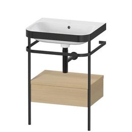 Duravit Happy D.2 Plus c-bonded Set mit Metallkonsole und Schubkasten Mediterrane Eiche Matt 575x490 HP4740N7171