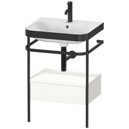 Duravit Happy D.2 Plus c-bonded Set mit Metallkonsole und Schubkasten Wei&szlig; Seidenmatt 575x490x850 mm HP4740O3636
