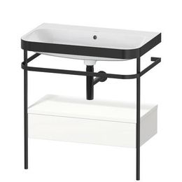 Duravit Happy D.2 Plus c-bonded Set mit Metallkonsole und Schubkasten Wei&szlig; Seidenmatt 775x490x850 mm HP4742N3636