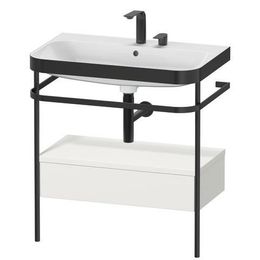 Duravit Happy D.2 Plus c-bonded Set mit Metallkonsole und Schubkasten Nordic Wei&szlig; Seidenmatt 775x490 HP4742E3939