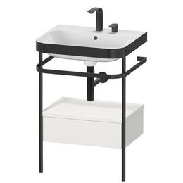 Duravit Happy D.2 Plus c-bonded Set mit Metallkonsole und Schubkasten Nordic Wei&szlig; Seidenmatt 575x490 HP4740E3939