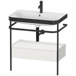 Duravit Happy D.2 Plus c-bonded Set mit Metallkonsole und Schubkasten Nordic Wei&szlig; Seidenmatt 775x490 HP4742O3939