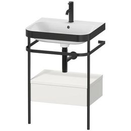Duravit Happy D.2 Plus c-bonded Set mit Metallkonsole und Schubkasten Nordic Wei&szlig; Seidenmatt 575x490 HP4740O3939