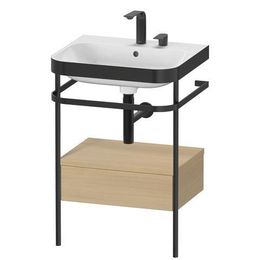 Duravit Happy D.2 Plus c-bonded Set mit Metallkonsole und Schubkasten Mediterrane Eiche Matt 575x490 HP4740E7171