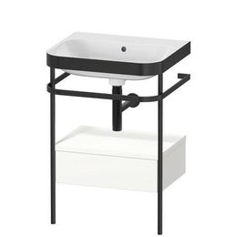 Duravit Happy D.2 Plus c-bonded Set mit Metallkonsole und Schubkasten Wei&szlig; Seidenmatt 575x490x850 mm HP4740N3636