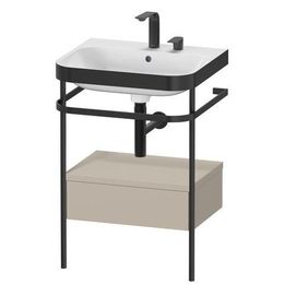 Duravit Happy D.2 Plus c-bonded Set mit Metallkonsole und Schubkasten Taupe Seidenmatt 575x490x850 m HP4740E6060