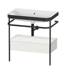 Duravit Happy D.2 Plus c-bonded Set mit Metallkonsole und Schubkasten Nordic Wei&szlig; Seidenmatt 775x490 HP4742N3939