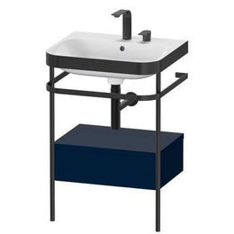 Duravit Happy D.2 Plus c-bonded Set mit Metallkonsole und Schubkasten Nachtblau Seidenmatt 575x490x8 HP4740E9898