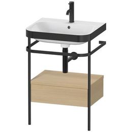 Duravit Happy D.2 Plus c-bonded Set mit Metallkonsole und Schubkasten Mediterrane Eiche Matt 575x490 HP4740O7171
