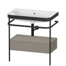 Duravit Happy D.2 Plus c-bonded Set mit Metallkonsole und Schubkasten Stein Grau Seidenmatt 775x490x HP4742N9292