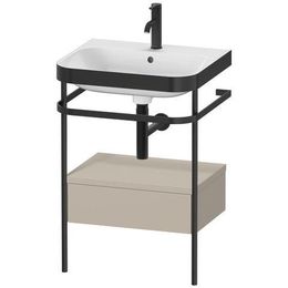 Duravit Happy D.2 Plus c-bonded Set mit Metallkonsole und Schubkasten Taupe Seidenmatt 575x490x850 m HP4740O6060