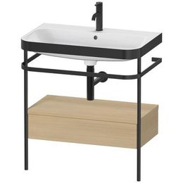 Duravit Happy D.2 Plus c-bonded Set mit Metallkonsole und Schubkasten Mediterrane Eiche Matt 775x490 HP4742O7171