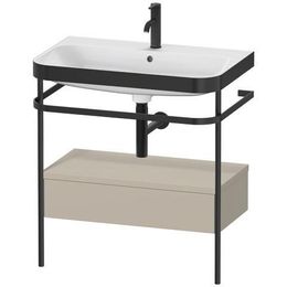 Duravit Happy D.2 Plus c-bonded Set mit Metallkonsole und Schubkasten Taupe Seidenmatt 775x490x850 m HP4742O6060