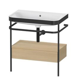 Duravit Happy D.2 Plus c-bonded Set mit Metallkonsole und Schubkasten Mediterrane Eiche Matt 775x490 HP4742N7171