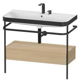Duravit Happy D.2 Plus c-bonded Set mit Metallkonsole und Schubkasten Mediterrane Eiche Matt 975x490 HP4743E7171