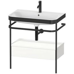 Duravit Happy D.2 Plus c-bonded Set mit Metallkonsole und Schubkasten Wei&szlig; Seidenmatt 775x490x850 mm HP4742O3636