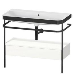 Duravit Happy D.2 Plus c-bonded Set mit Metallkonsole und Schubkasten Wei&szlig; Seidenmatt 975x490x850 mm HP4743N3636
