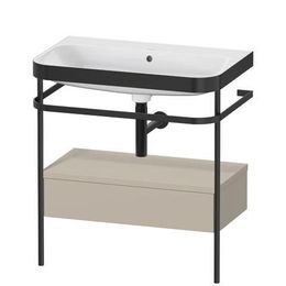 Duravit Happy D.2 Plus c-bonded Set mit Metallkonsole und Schubkasten Taupe Seidenmatt 775x490x850 m HP4742N6060