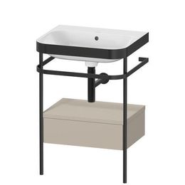 Duravit Happy D.2 Plus c-bonded Set mit Metallkonsole und Schubkasten Taupe Seidenmatt 575x490x850 m HP4740N6060