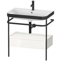 Duravit Happy D.2 Plus c-bonded Set mit Metallkonsole und Schubkasten Wei&szlig; Hochglanz 775x490x850 mm HP4742O2222