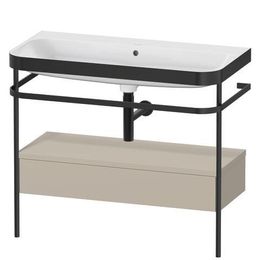 Duravit Happy D.2 Plus c-bonded Set mit Metallkonsole und Schubkasten Taupe Seidenmatt 975x490x850 m HP4743N6060