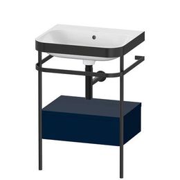 Duravit Happy D.2 Plus c-bonded Set mit Metallkonsole und Schubkasten Nachtblau Seidenmatt 575x490x8 HP4740N9898