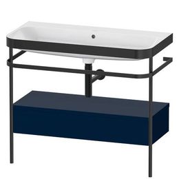 Duravit Happy D.2 Plus c-bonded Set mit Metallkonsole und Schubkasten Nachtblau Seidenmatt 975x490x8 HP4743N9898
