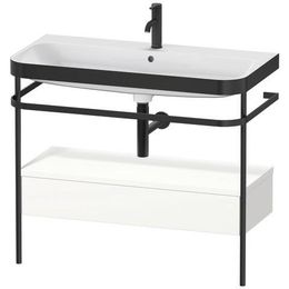 Duravit Happy D.2 Plus c-bonded Set mit Metallkonsole und Schubkasten Wei&szlig; Seidenmatt 975x490x850 mm HP4743O3636