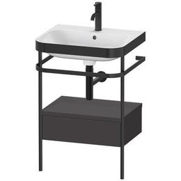 Duravit Happy D.2 Plus c-bonded Set mit Metallkonsole und Schubkasten Graphit Supermatt 575x490x850 HP4740O8080