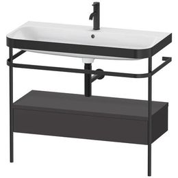 Duravit Happy D.2 Plus c-bonded Set mit Metallkonsole und Schubkasten Graphit Supermatt 975x490x850 HP4743O8080