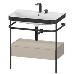 Duravit Happy D.2 Plus c-bonded Set mit Metallkonsole und Schubkasten Taupe Seidenmatt 775x490x850 m HP4742E6060