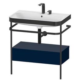 Duravit Happy D.2 Plus c-bonded Set mit Metallkonsole und Schubkasten Nachtblau Seidenmatt 775x490x8 HP4742E9898