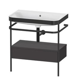 Duravit Happy D.2 Plus c-bonded Set mit Metallkonsole und Schubkasten Graphit Supermatt 775x490x850 HP4742N8080